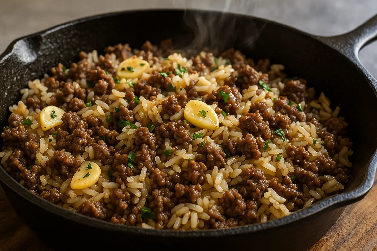 Garlic Butter Ground Beef and Rice – The Best One-Pan Dinner
